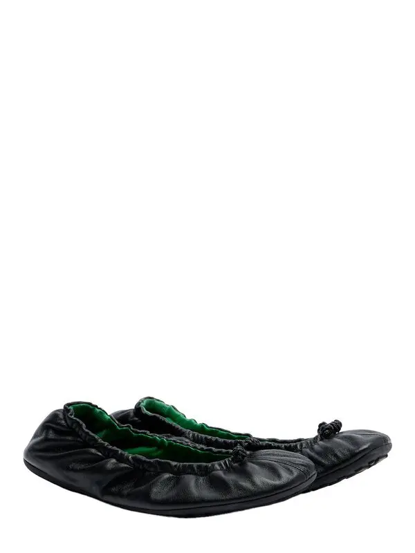 Bottega Veneta Fantasmina Leather Ballet Flats - Black