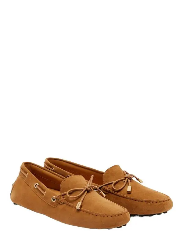 TOD'S Gommino Suede Boat Shoes - Brown