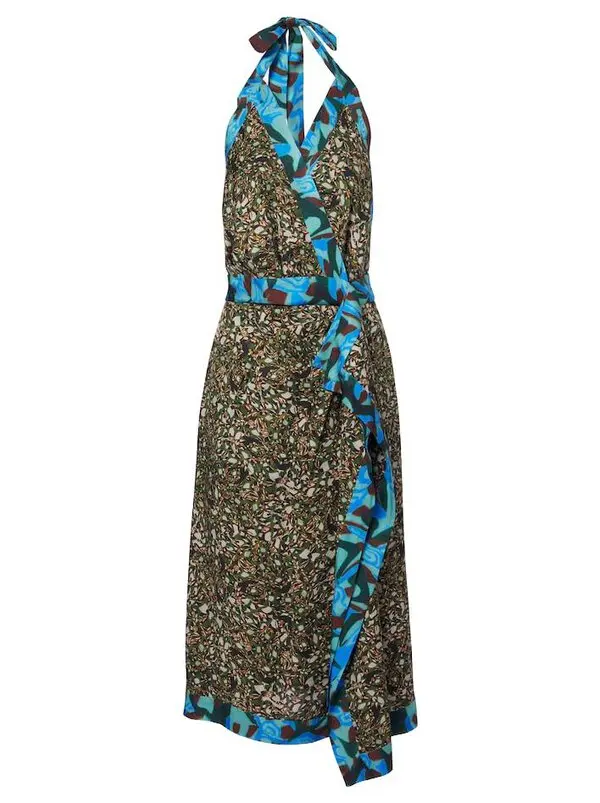 Dries Van Noten Printed Halterneck Midi Dress - Multicoloured