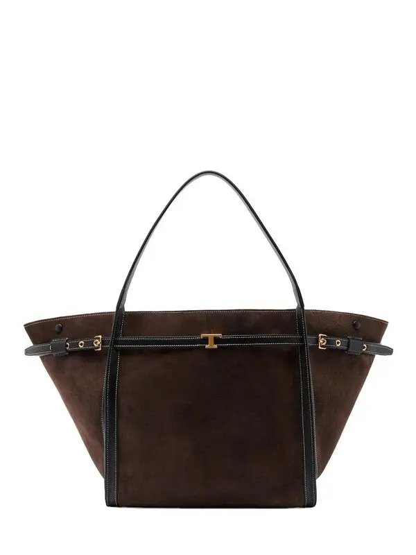 TOD'S Medium Suede Tote Bag - Brown