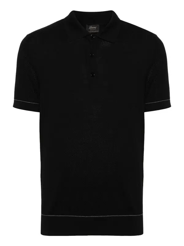 Brioni Cotton Polo Shirt - Black
