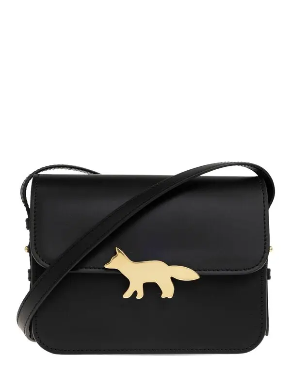 Maison Kitsuné Edie Leather Crossbody Bag - Black