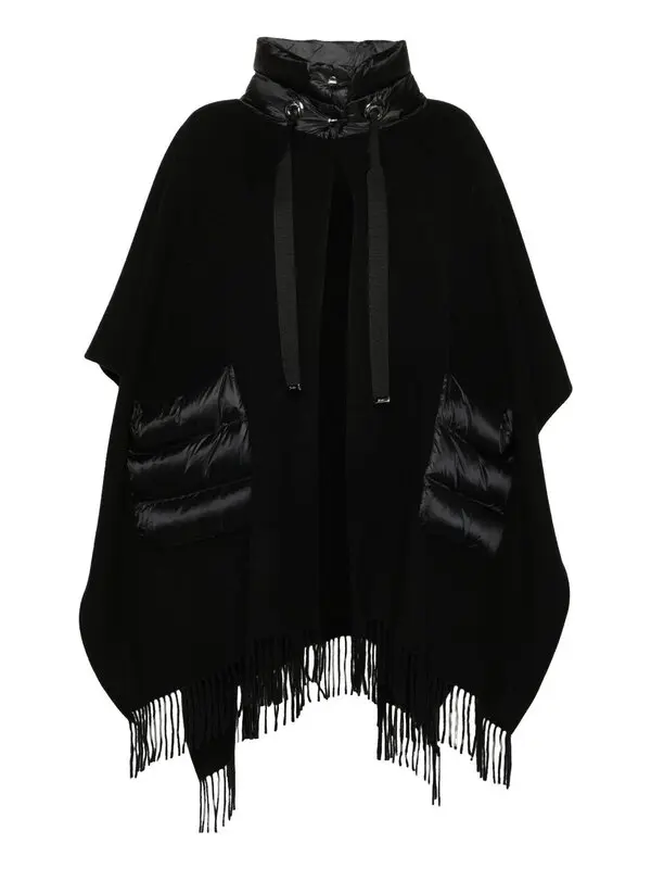 Herno Wool And Nylon Cape - Black