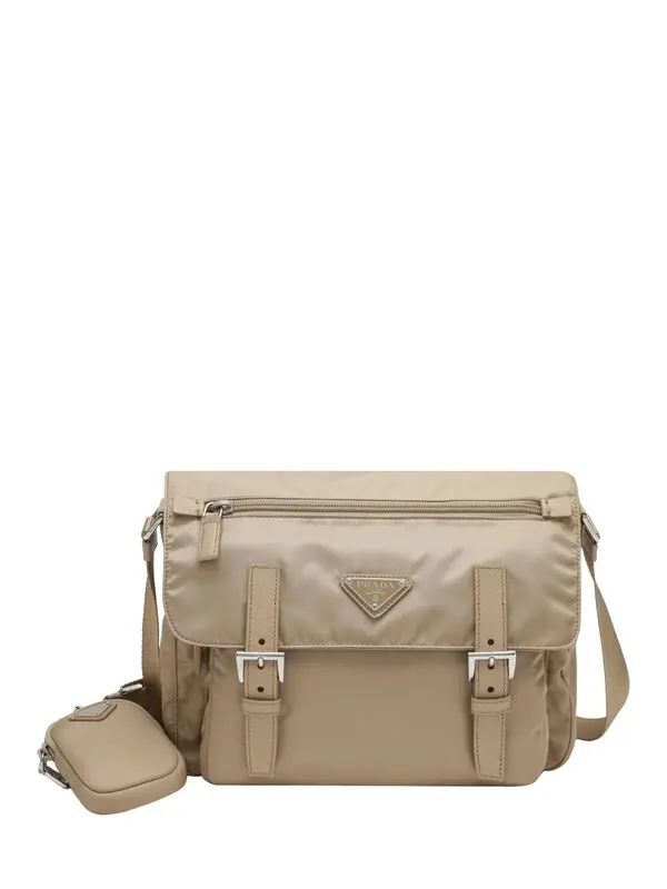 Prada Medium Crossbody Bag In Camel Re-nylon - Beige