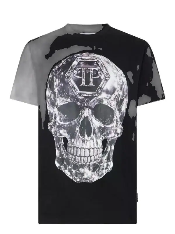 Philipp Plein Jersey T-shirt Glass Skull - Black