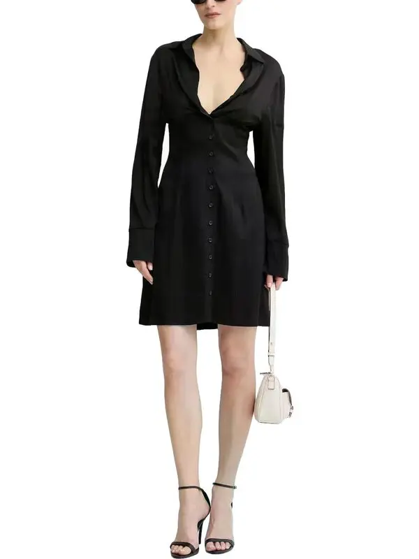 SILVIAN HEACH Button-down Shirt Mini Dress - Black