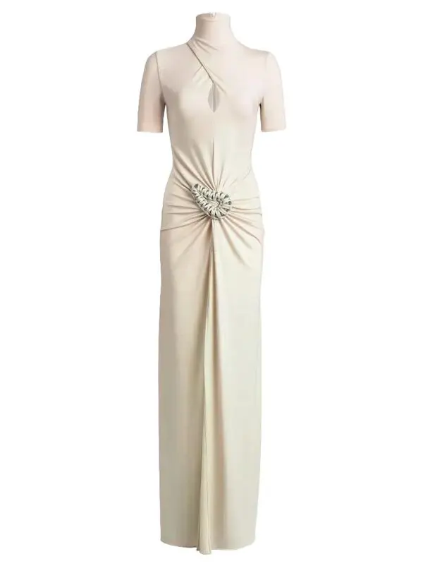 Silvia Tcherassi Cierra Cutout-detail Maxi Dress - Neutrals