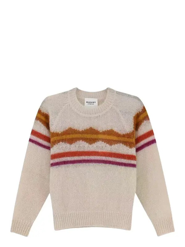 MARANT ETOILE Intarsia-knit Raglan-sleeve Sweater - Neutrals