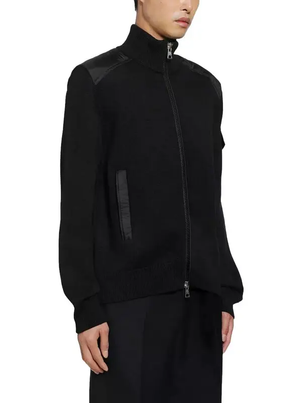 Moncler Padded Panelled High-neck Cardigan - Black