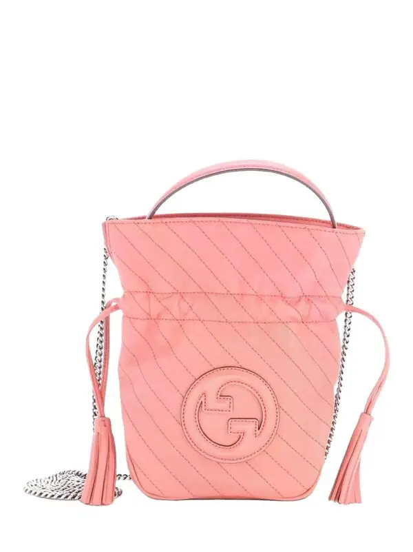 Gucci Blondie Nm Diagonal Quilted Leather Mini Bucket Bag - Pink