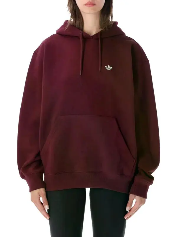 Adidas Logo-embroidered Pouch-pocket Hoodie - Red