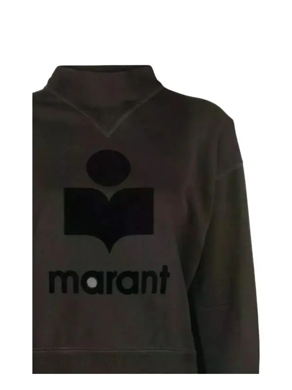 MARANT ETOILE Moby Flocked-logo Sweatshirt - Brown