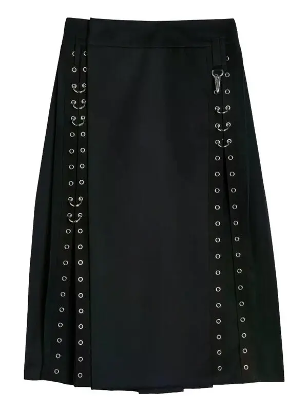 Simone Rocha Eyelet-embellished Pleated Midi Kilt - Black