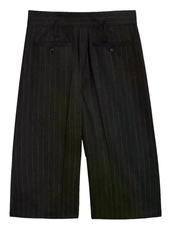 Simone Rocha Pinstriped Wide-leg Shorts - Black
