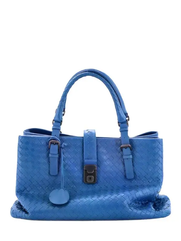 Bottega Veneta Roma Bag Intrecciato Nappa Medium Tote Bag - Blue