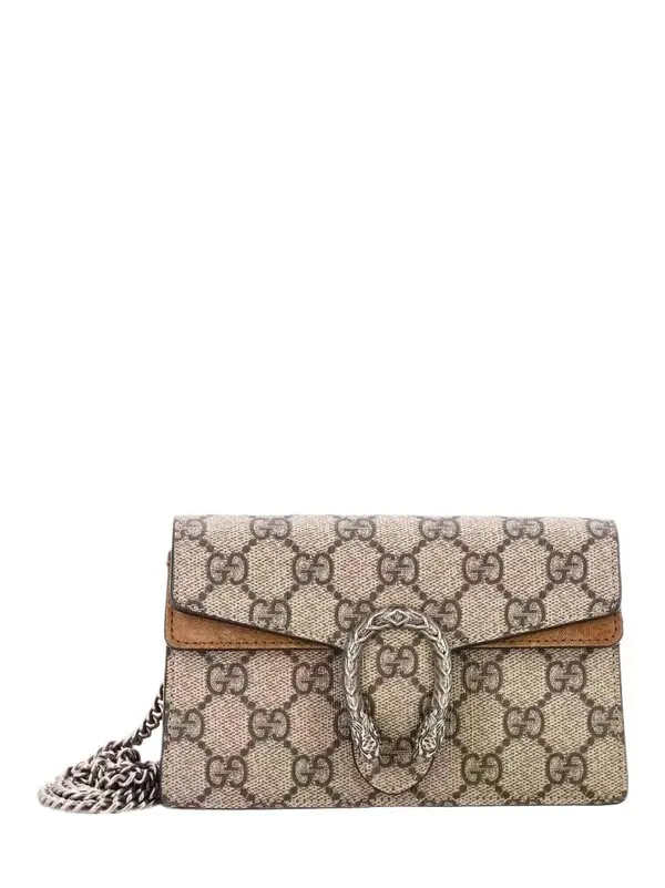 Gucci Dionysus Bag Gg Coated Canvas Super Mini Crossbody Bag - Brown