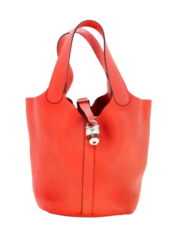 Hermès Picotin Lock Bag Clemence Pm Bucket Bag - Red