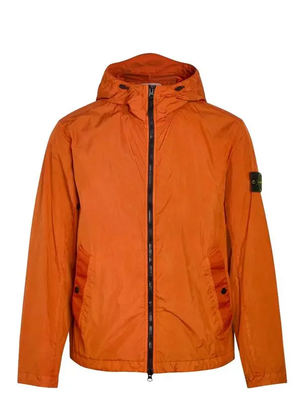 Stone Island Logo-patch Hooded Jacket - Orange