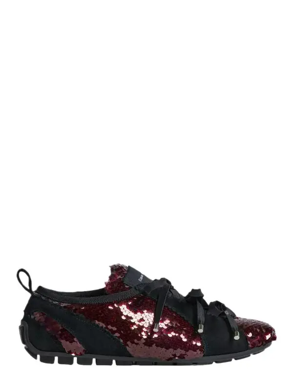 Simone Rocha Ballerina Grip Sequin-embellished Sneakers - Red