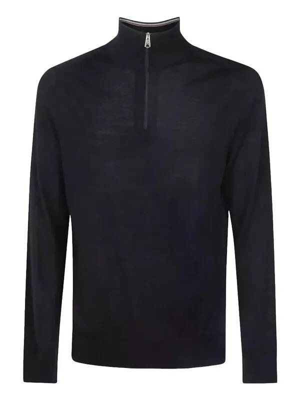 Paul Smith Merino-wool Zip-up Sweater - Blue