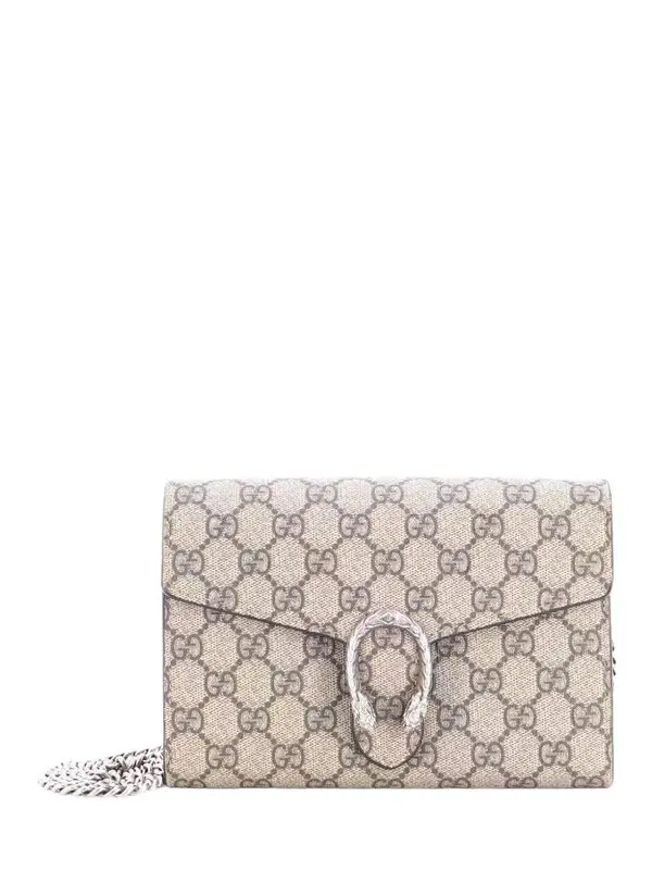 Gucci Dionysus Chain Wallet Gg Coated Canvas Small Crossbody Bag - Red