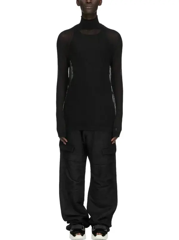 Rick Owens Tower Ribbed Cashmere Sweater - Black