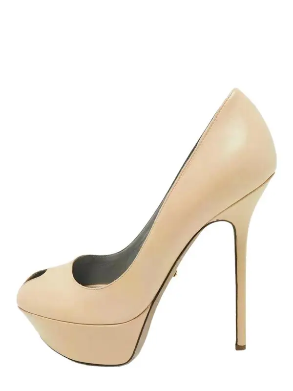 SERGIO ROSSI Cut-out Platform Pumps - Neutrals