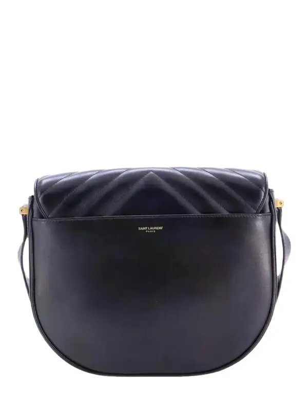 Saint Laurent Joan Matelasse Chevron Leather Medium Satchel - Black