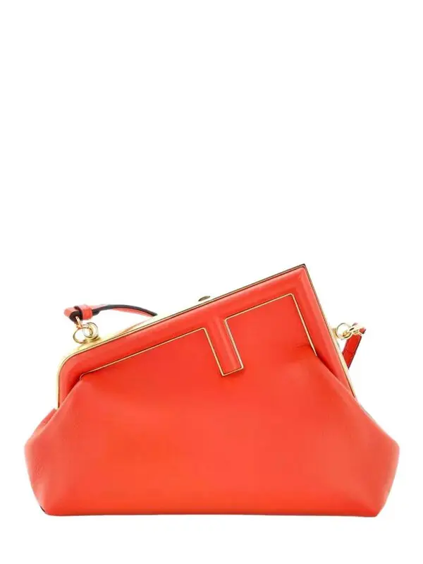 Fendi First Bag Leather Small Clutch Bag - Red