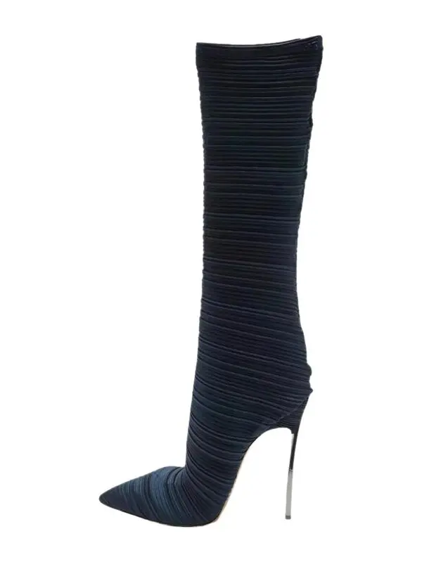 Casadei Blade Plissé Ankle Boots - Blue
