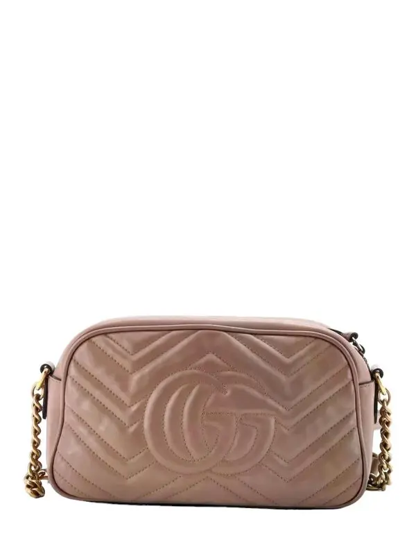 Gucci Gg Marmont Shoulder Bag Matelasse Leather Small Crossbody Bag - Neutrals