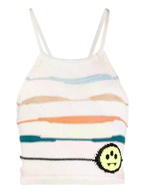 BARROW Halterneck Knitted Crop Top - Neutrals