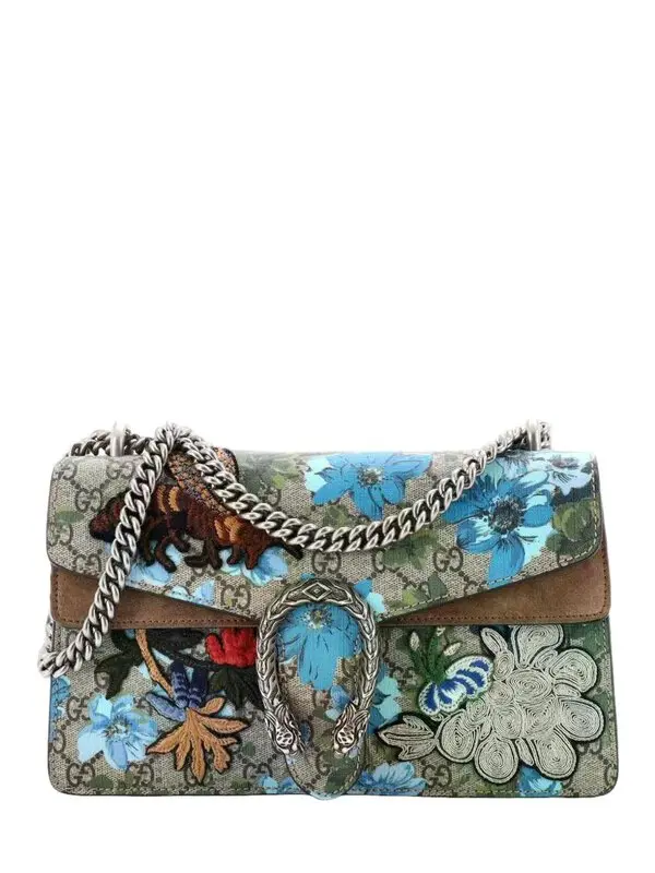 Gucci Dionysus Bag Embroidered Printed Gg Coated Canvas Small Shoulder Bag - Brown