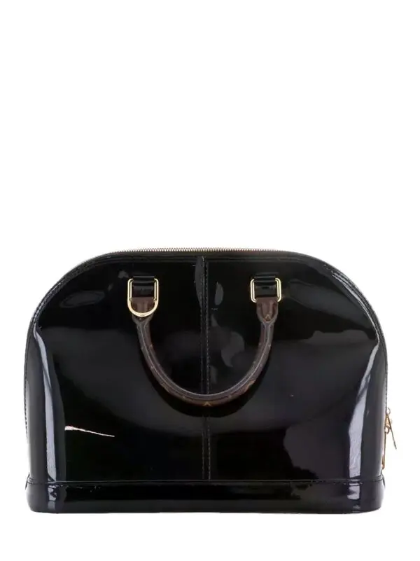 LOUIS VUITTON Alma Handbag Vernis With Monogram Canvas Pm Satchel - Black