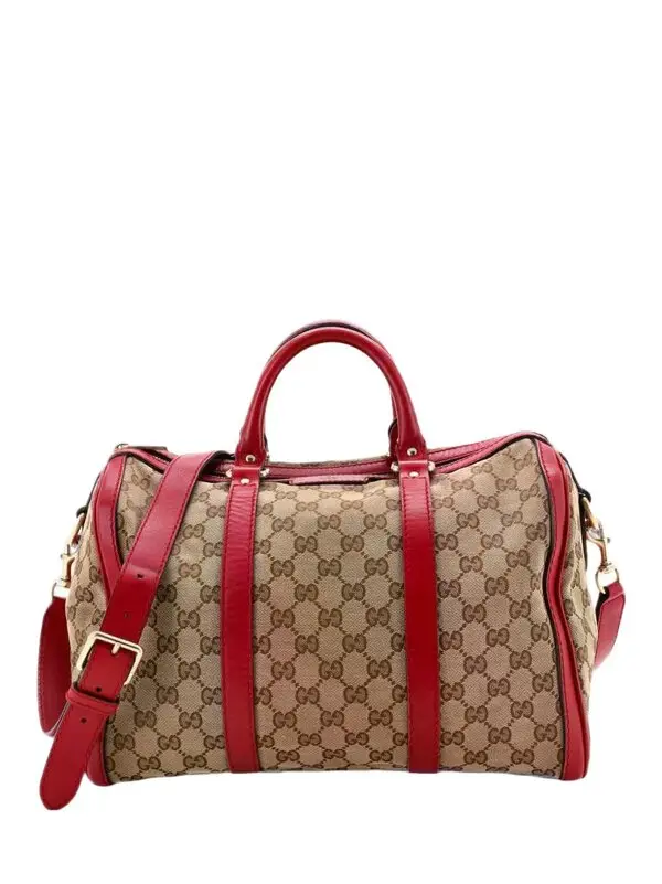 Gucci Vintage Web Boston Bag Gg Canvas Medium Satchel - Brown