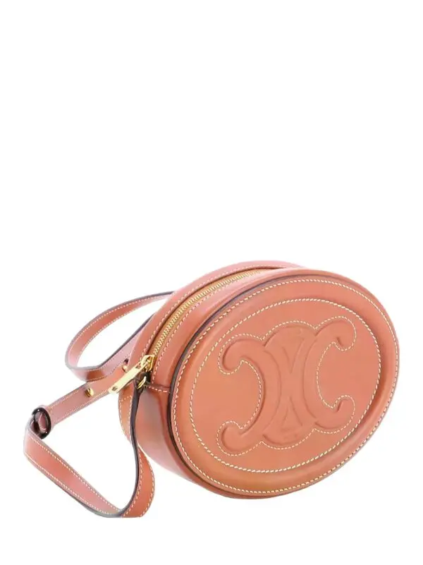 Celine Triomphe Oval Leather Crossbody Bag - Brown