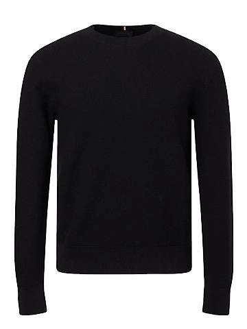 Moncler Crewneck Logo-patch Cotton Jumper - Black
