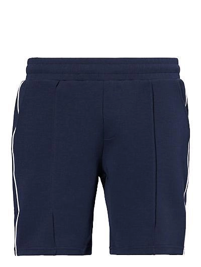 ARNE Everyday Luxe Piping Cotton-blend Track Shorts - Navy