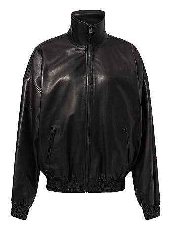 Acne Studios Lemmy Collared Leather Jacket - Black