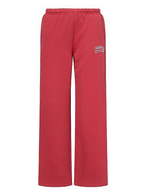 THE COUTURE CLUB Logo-embroidered Straight-leg Cotton Jogging Bottoms - Cherry