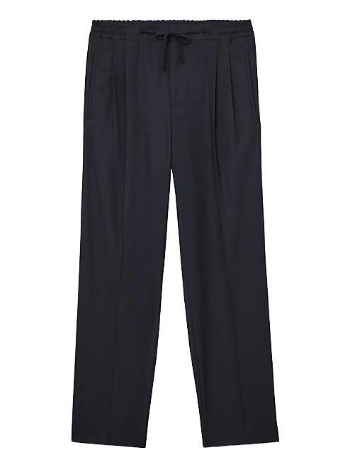 REISS Found Relaxed-fit Stretch-woven Trousers - Navy