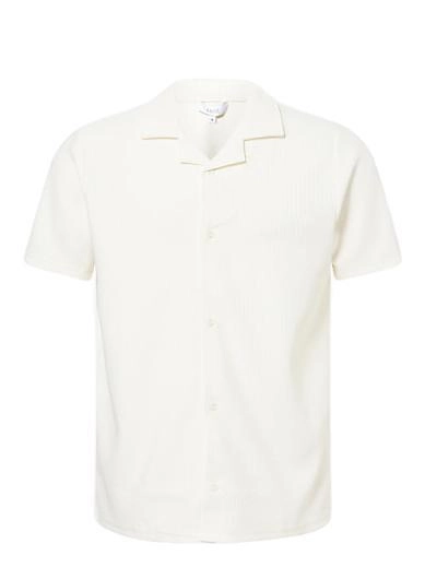 ARNE Camp-collar Ribbed Woven Shirt - Ecru