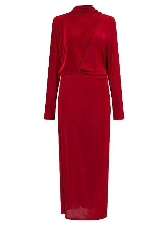 Camilla And Marc Ravine Draped Stretch-jersey Midi Dress - Cherry
