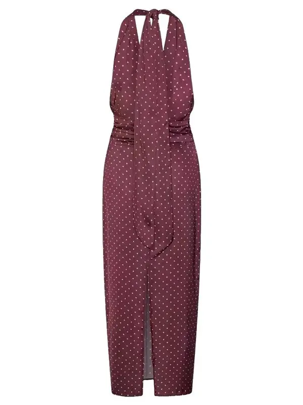 ROTATE BY BIRGER CHRISTENSEN Halterneck Scarf Maxi Dress - Red