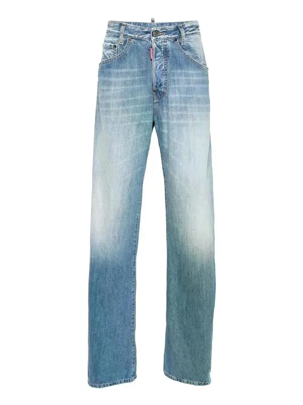 Dsquared2 Light Tape Wide-leg Jeans - Blue