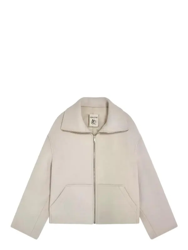 SEMICOUTURE Jane Zip-up Collar Jacket - Neutrals