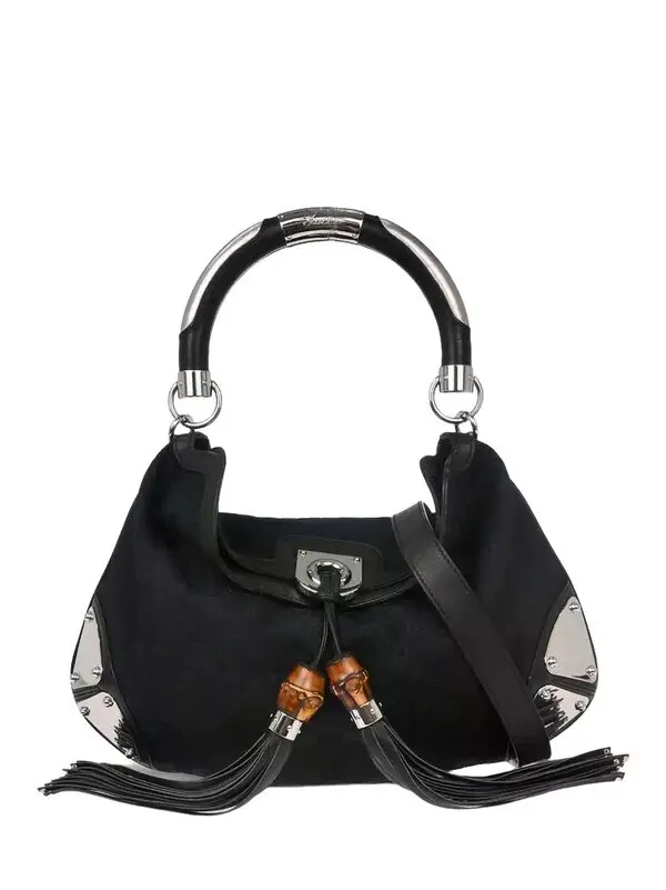 Gucci 1990-2000s Gg Bamboo Tote Bag - Black