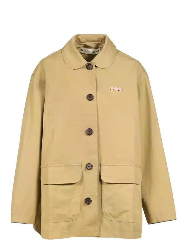 Sandy Liang Romaine Barn Star-embellished Coat - Neutrals
