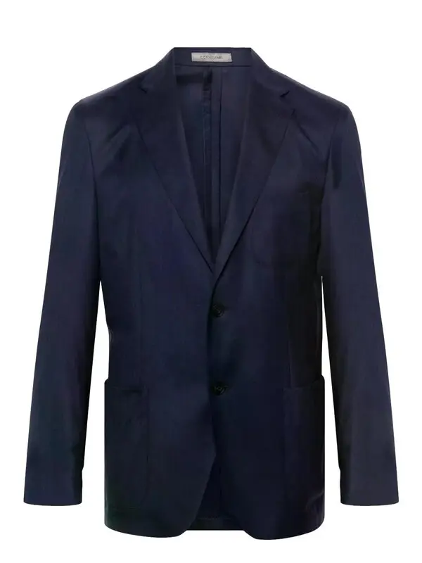 Corneliani Single-breasted Twill Blazer - Blue