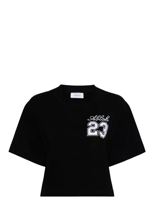 Off-White 23-print Cotton T-shirt - Black